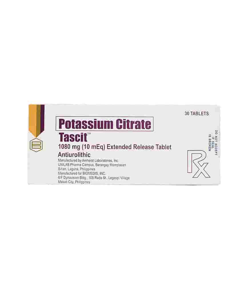 TASCIT Potassium Citrate 1080mg (10mEq) Extended-Release Tablet 30's ...